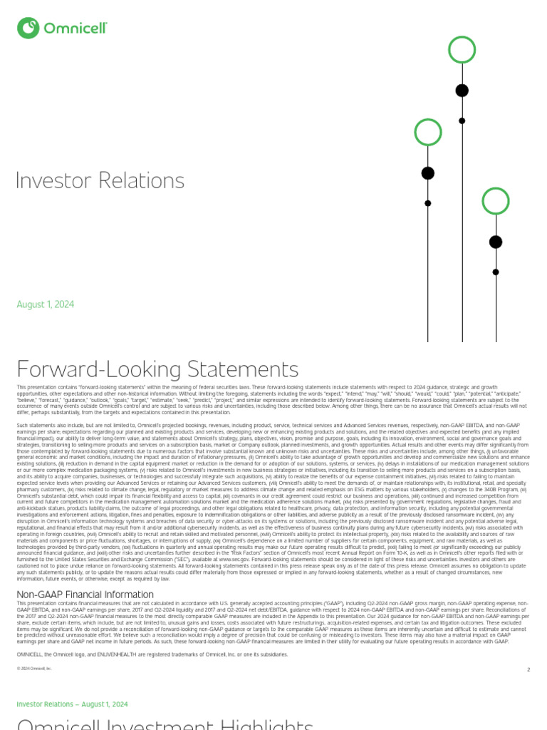 Omcl August 2024 Investor Presentation | PDF | Pharmacy | Debt