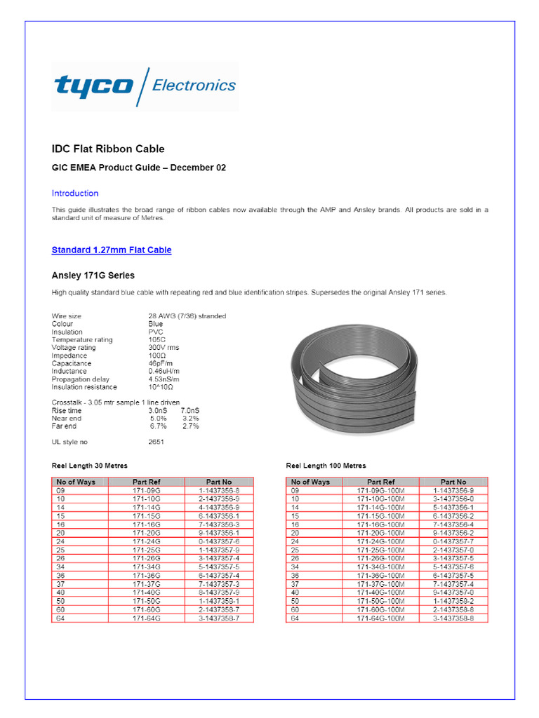 Cable Plano de Cinta para IDC | PDF
