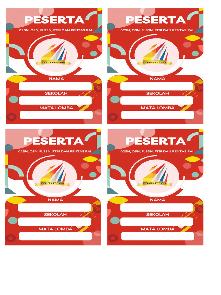 Name Tag Peserta | PDF