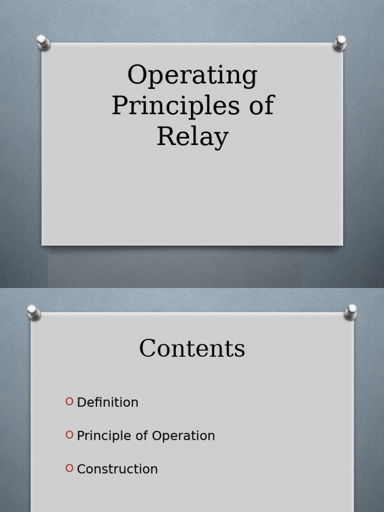 L4 - Operating Principles of Relay | PDF | Relay | Equipment