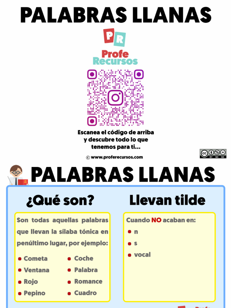 Palabras Llanas (Proferecursos.com) | PDF