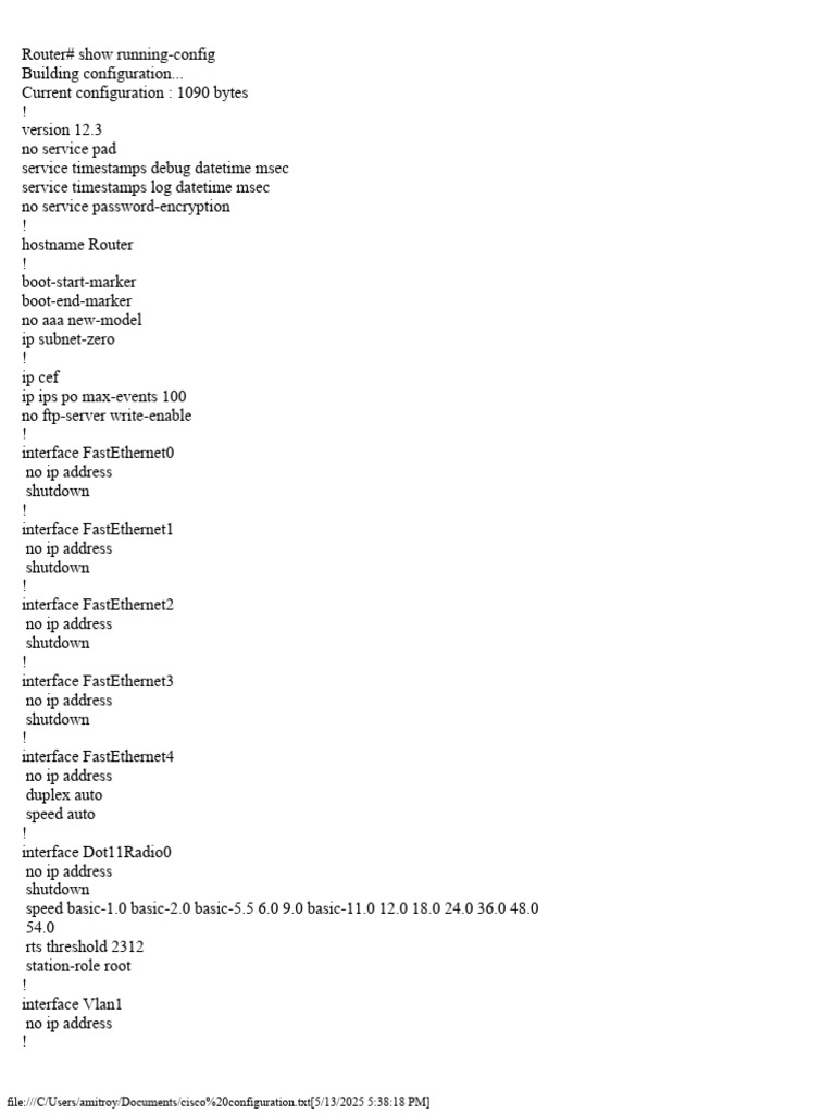 Cisco Configuration Loopback | PDF