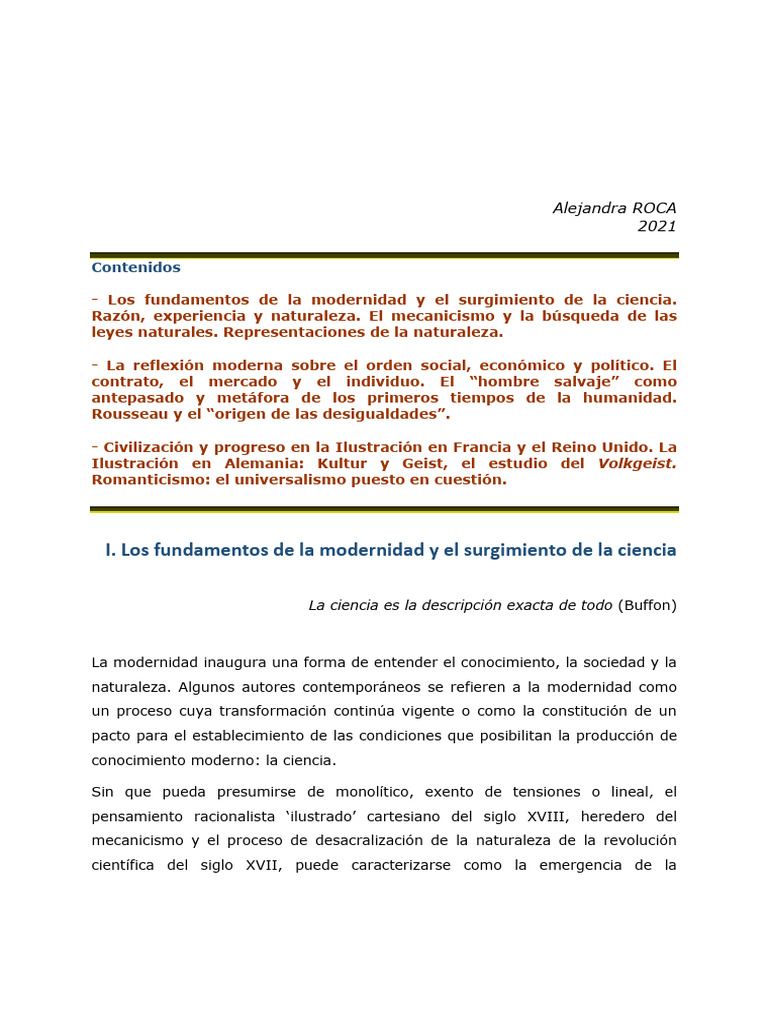 ROCA 2021 - Fundamentos de La Modernidad | PDF | Conocimiento | Verdad