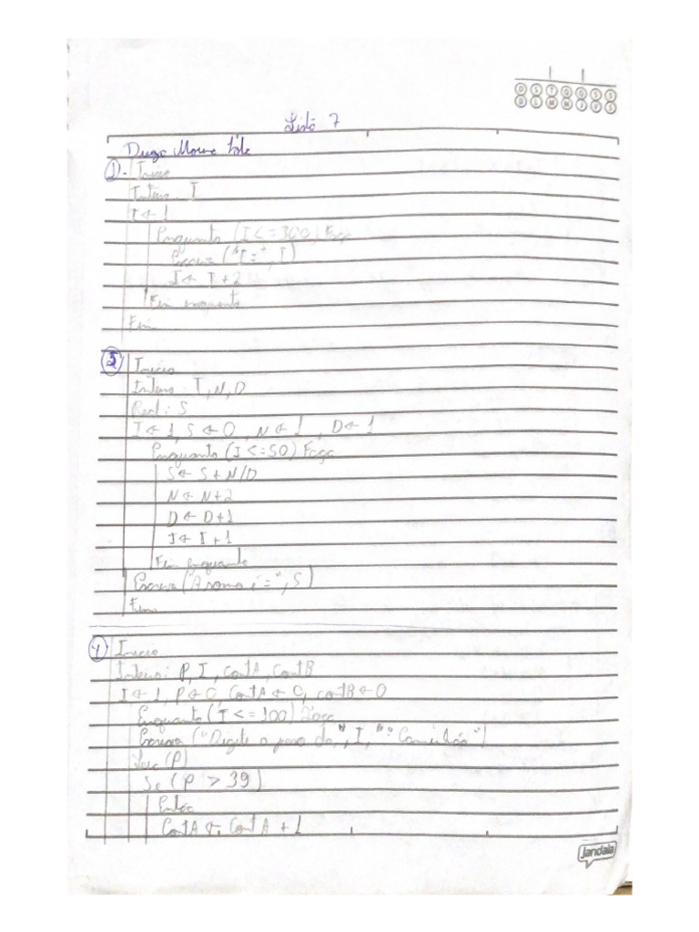 Lista 7 Algoritmos | PDF