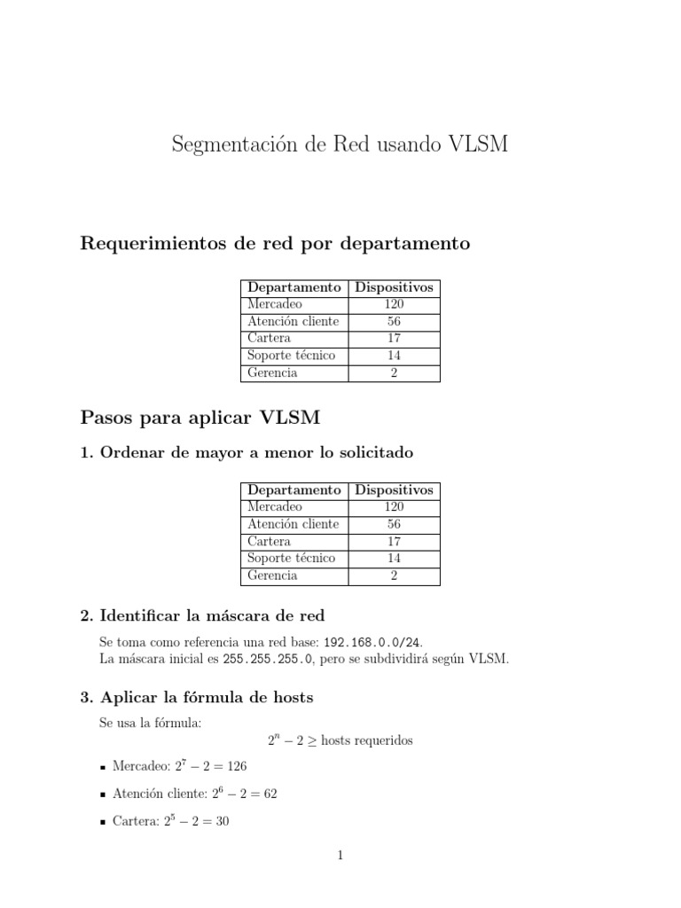 Subneteo Variable | PDF | Dirección IP | Arquitectura de Computadores