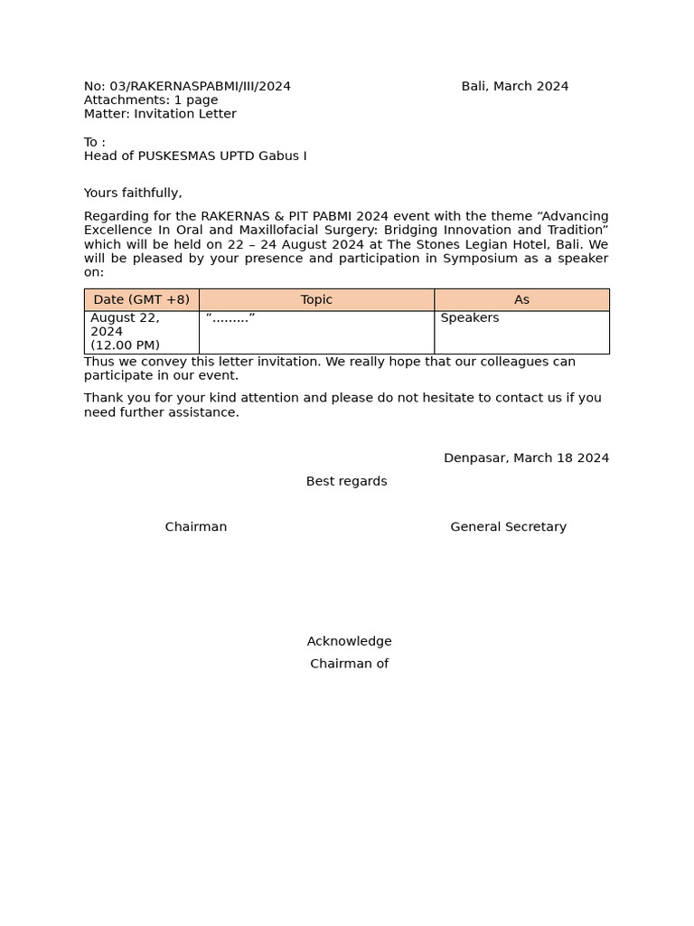 Draft Surat Undangan | PDF