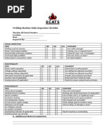 Daily Welding Machine Inspection Checklist | PDF | Welding | Construction