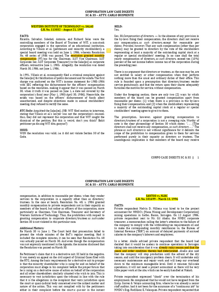 CORPO-CASE-DIGESTS_SET4 | PDF | Legal Liability | Justice