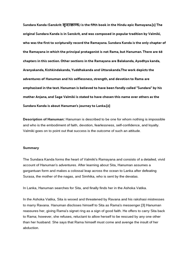 Sundara Kanda | PDF | Ancient Indian Literature | Ramayana