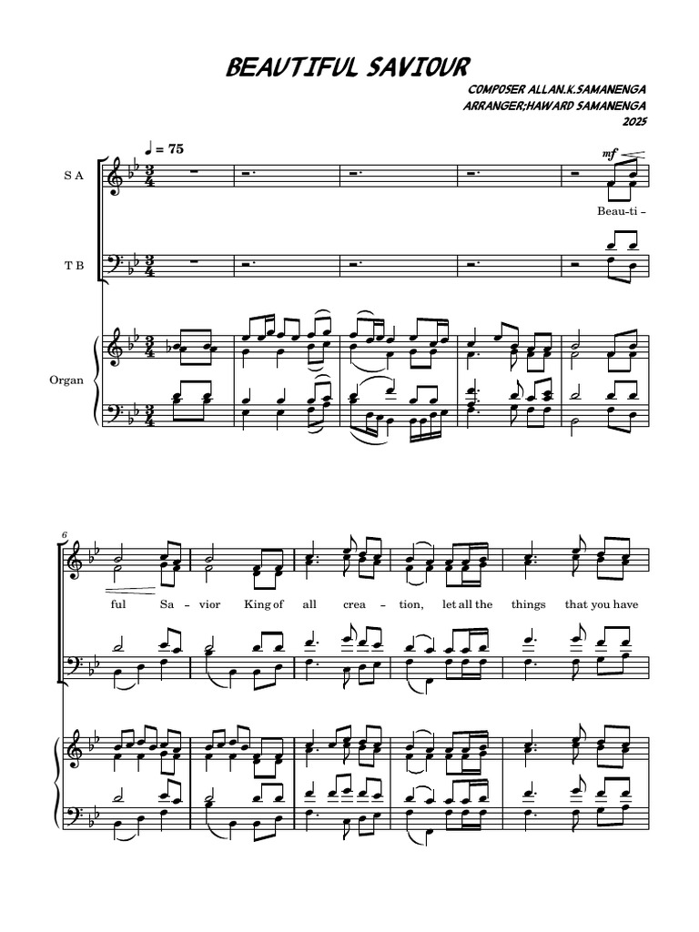 Beautiful Saviour, by Allan Samanenga | PDF