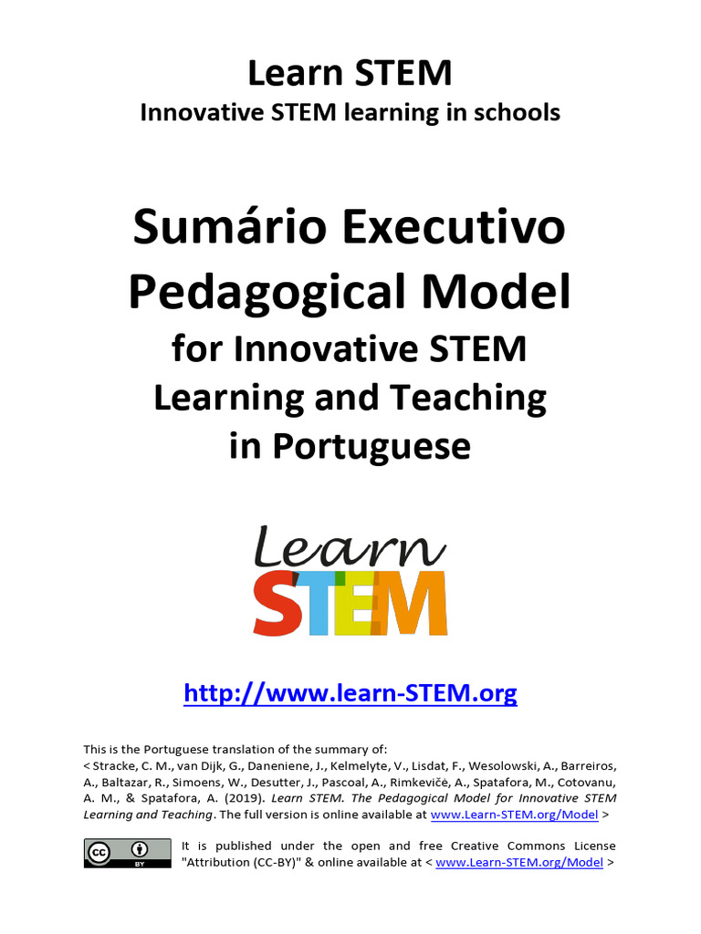 Modelo Pedagógico Learn STEM em Português | PDF | Ciência, Tecnologia ...