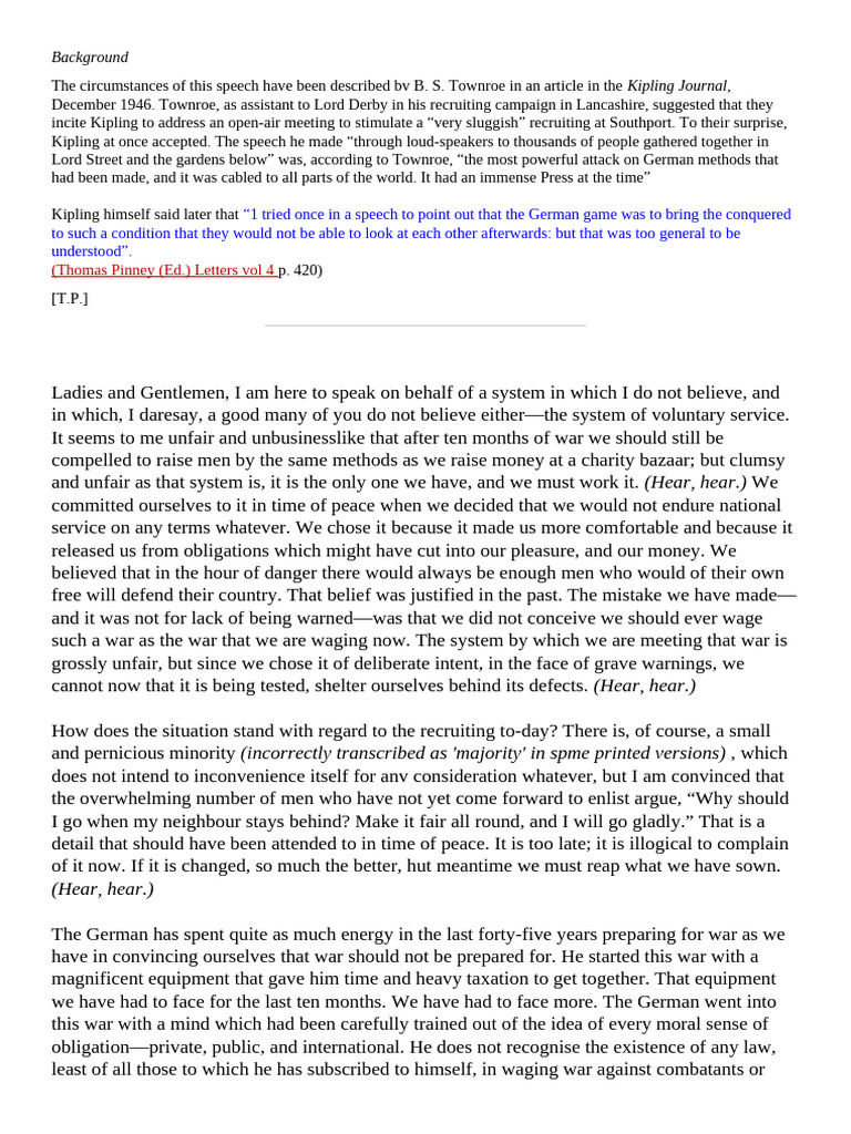 6 My Boy Jack (Kipling Speech 1915) | PDF