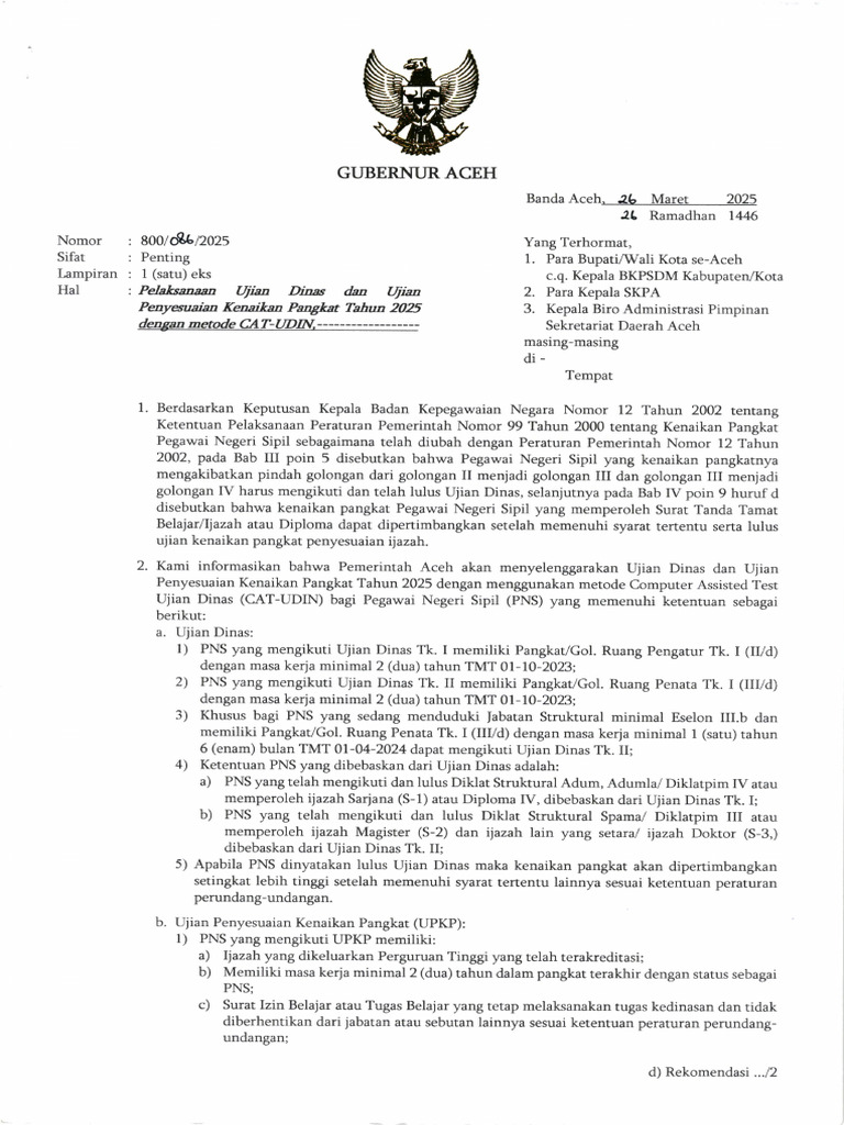 Jadwal Pelaksanaan UD Dan UPKP Tahun 2025 CAT-UDIN | PDF