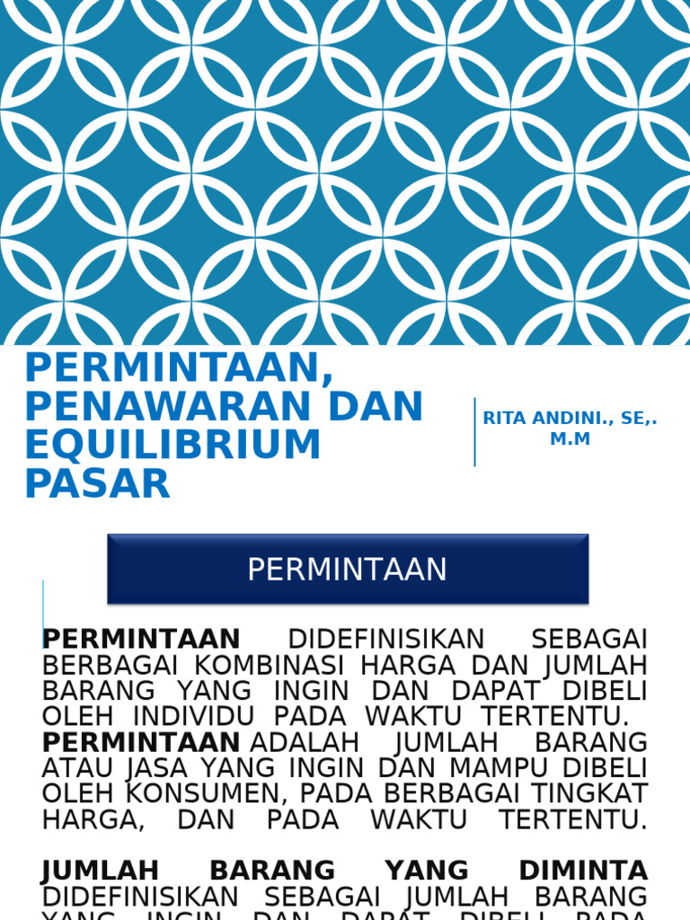 Permintaan Penawaran Dan Equilibrium Pasar | PDF