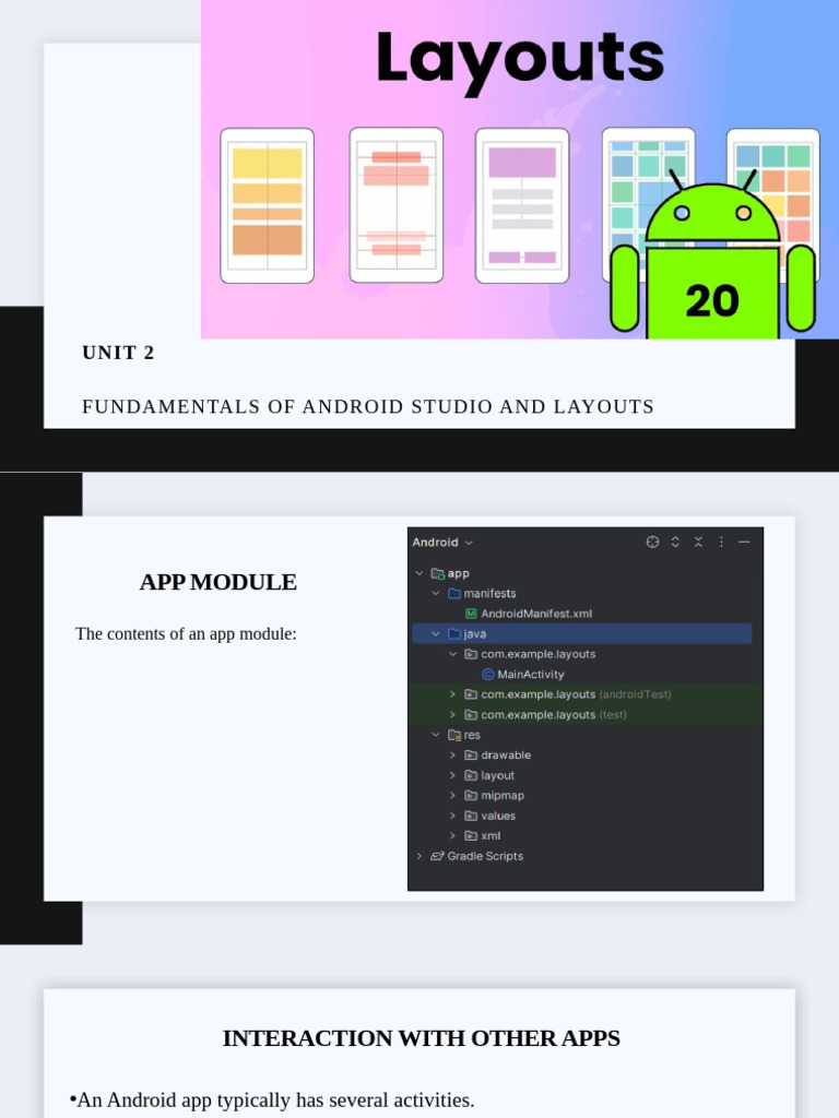 Fundamentals of Android Studio and Layouts | PDF | Mobile App | Android (Operating System)