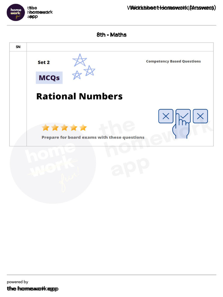 Answers Worksheet Homework 8th Maths 20250425T15 43 | PDF | Algebra ...