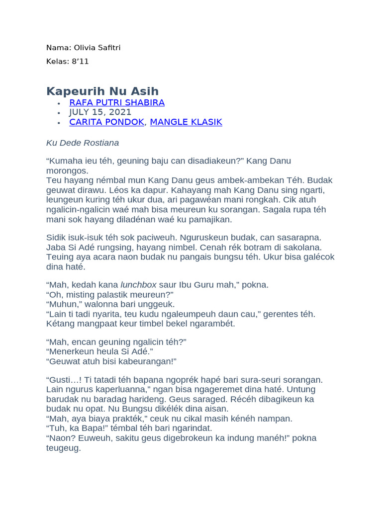 Tugas Basa Sunda | PDF