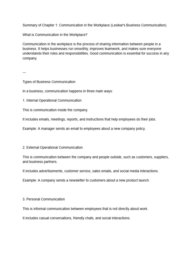 Summary Business Communication | PDF | Résumé | Communication