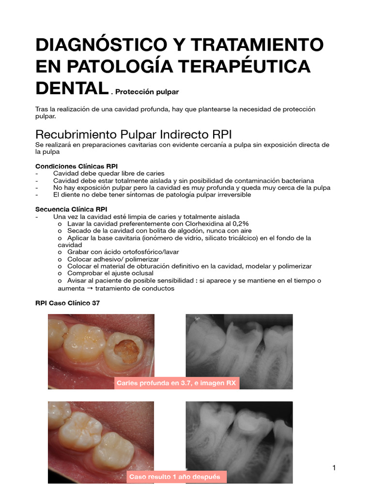 ProtecciÃ N Pulpar | PDF | Medicina CLINICA | Enfermedades y trastornos
