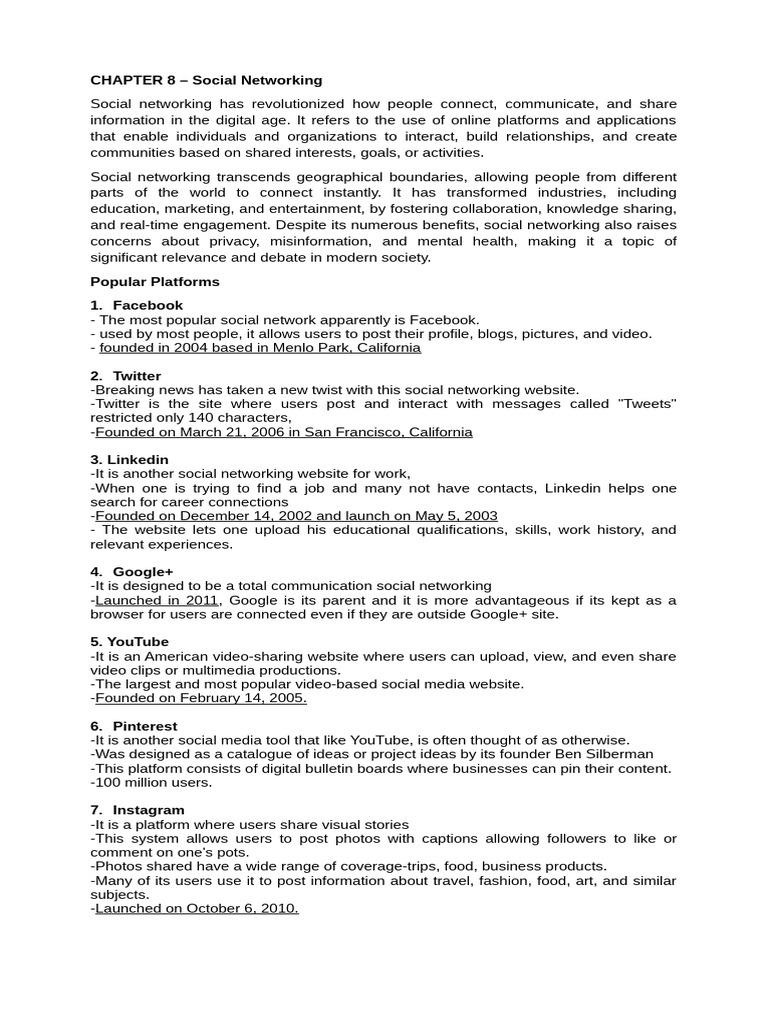 CHAPTER 8 Social Networking | PDF | Social Networking Service | Collective Intelligence