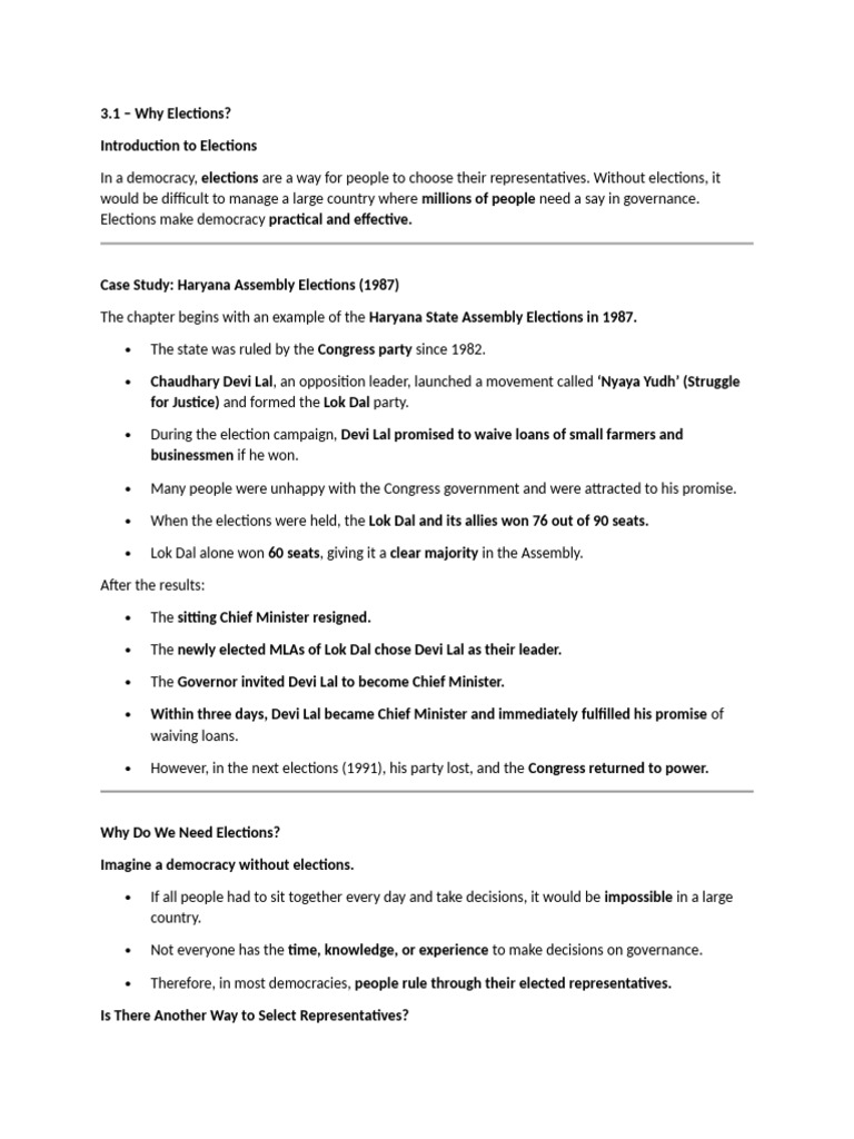 Chapter 3 Civics | PDF | Elections | Voting