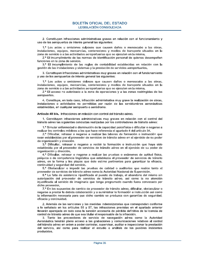 Ley Seguridad Aérea. Contravención de Las Reglamentaciones ...