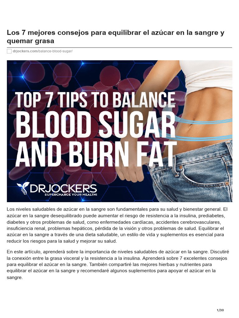 7 Mejores Consejos para Equilibrar El Azúcar en La Sangre y Quemar ...