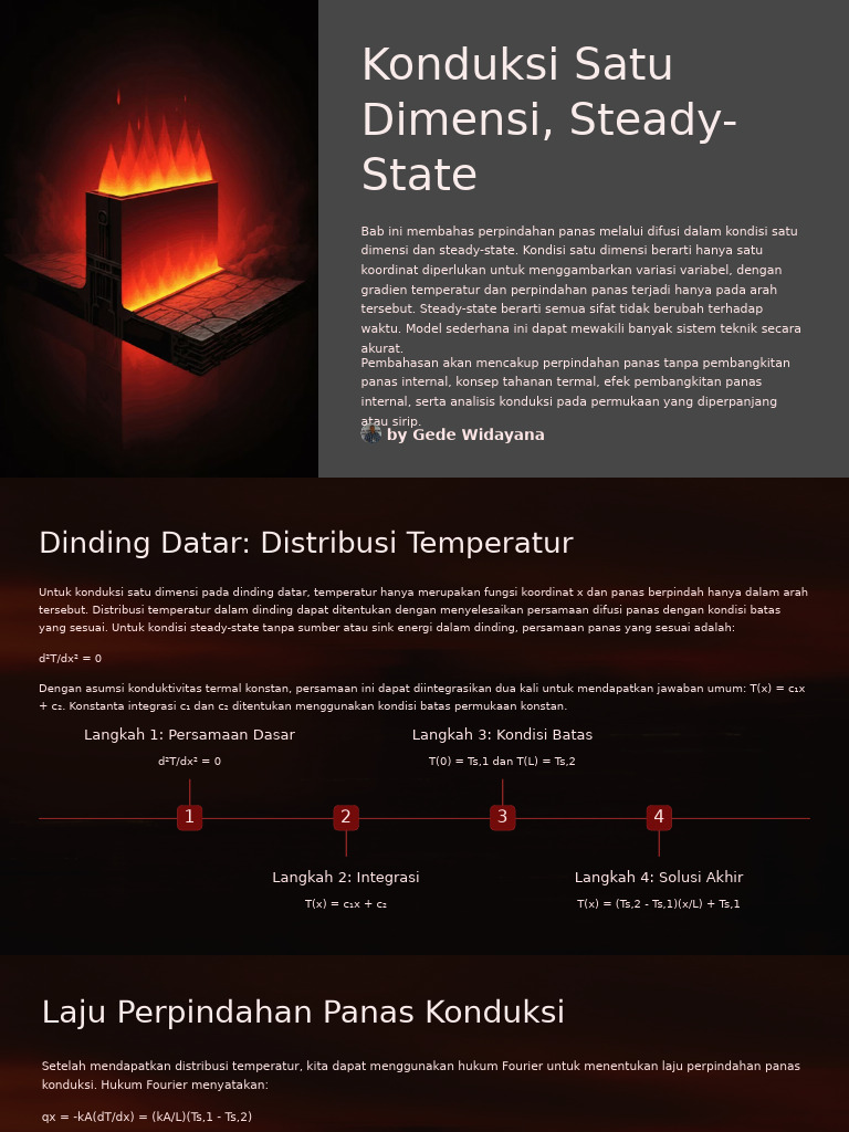Konduksi Satu Dimensi: Analisis dan Aplikasi | PDF