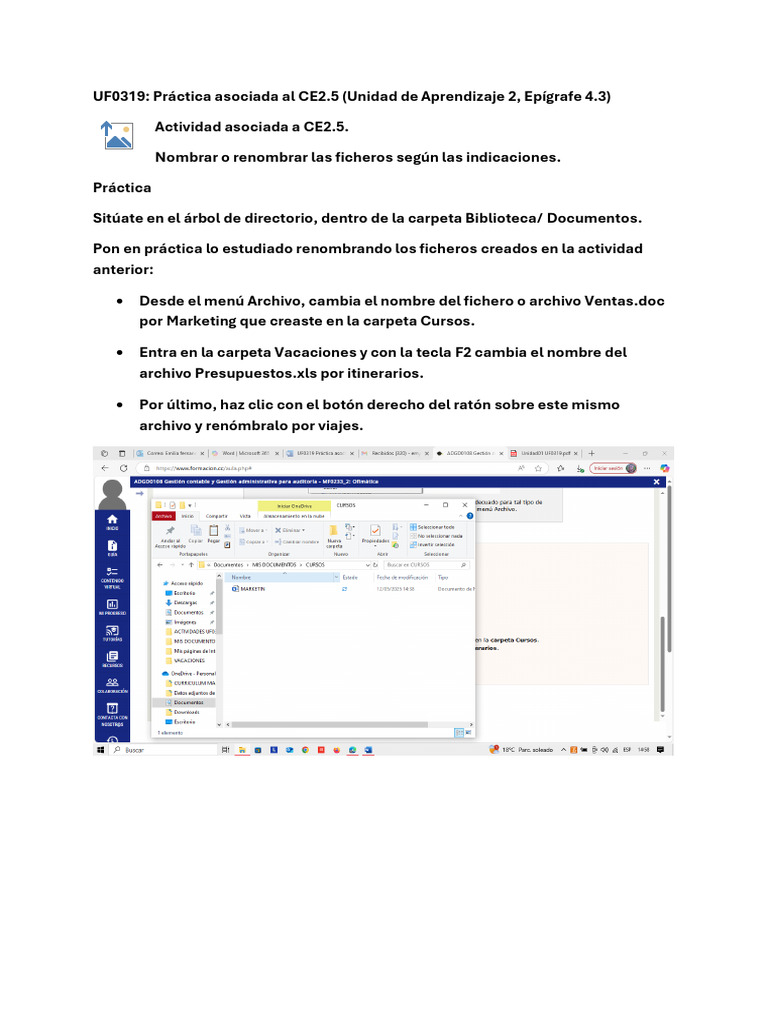 Práctica Asociada Al CE2.5 (Unidad de Aprendizaje 2, Epígrafe 4.3) | PDF