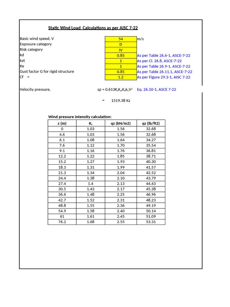 WIND AND SEISMIC LOAD CALCULATIONS - ASCE 7-22 | PDF | Mechanics ...