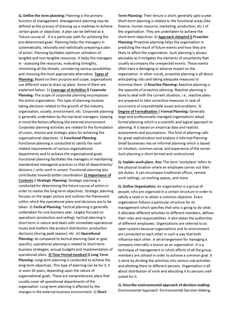 Management Fundamentals | PDF | Risk | Strategic Planning