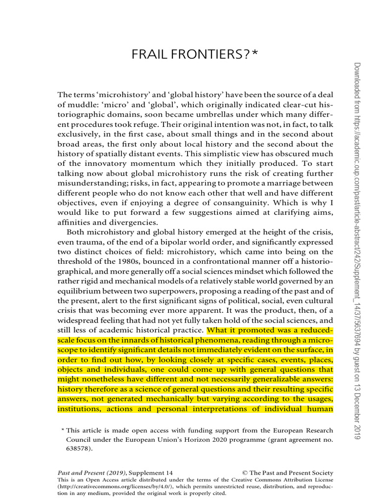 Understanding Microhistory vs. Global History | PDF | Capitalism ...