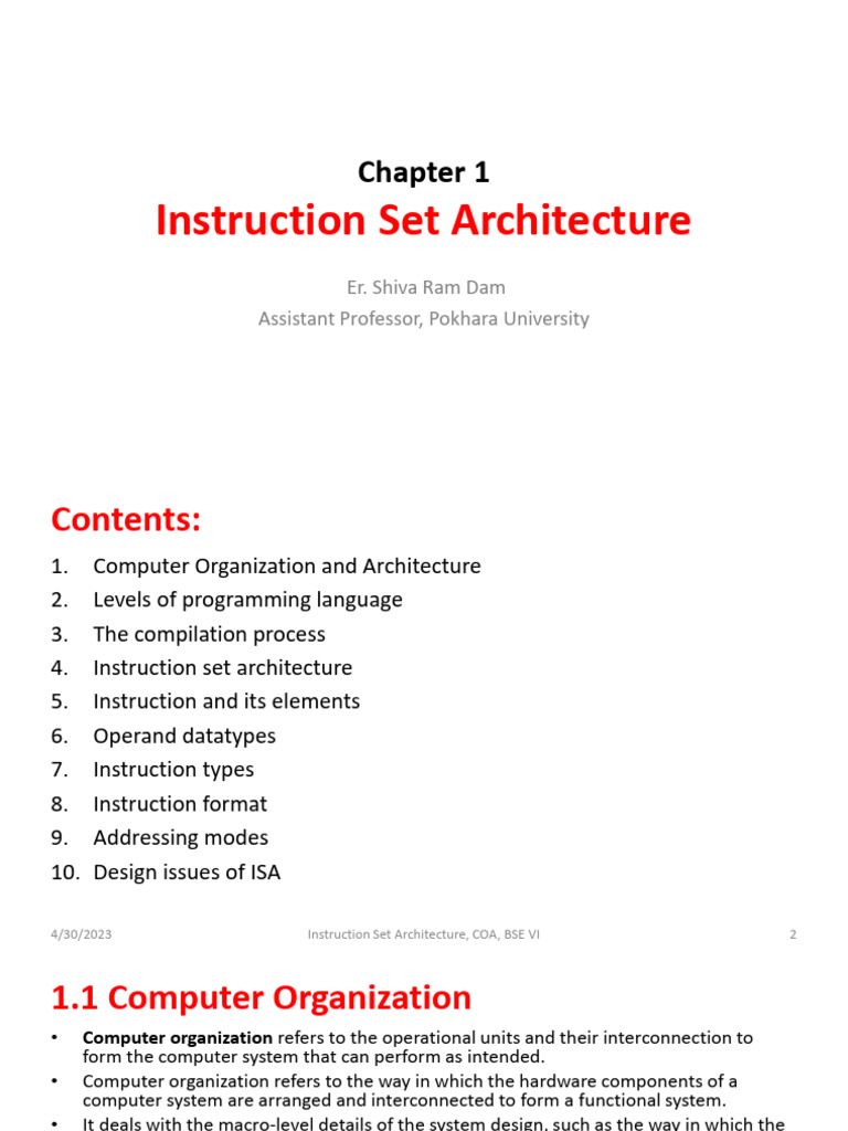 01. Instruction Set Architecture 1.0 | PDF | Computer Architecture | Central Processing Unit