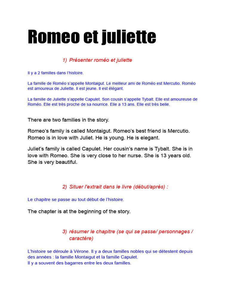 Characters in Romeo and Juliet | PDF | Characters In Romeo And Juliet ...