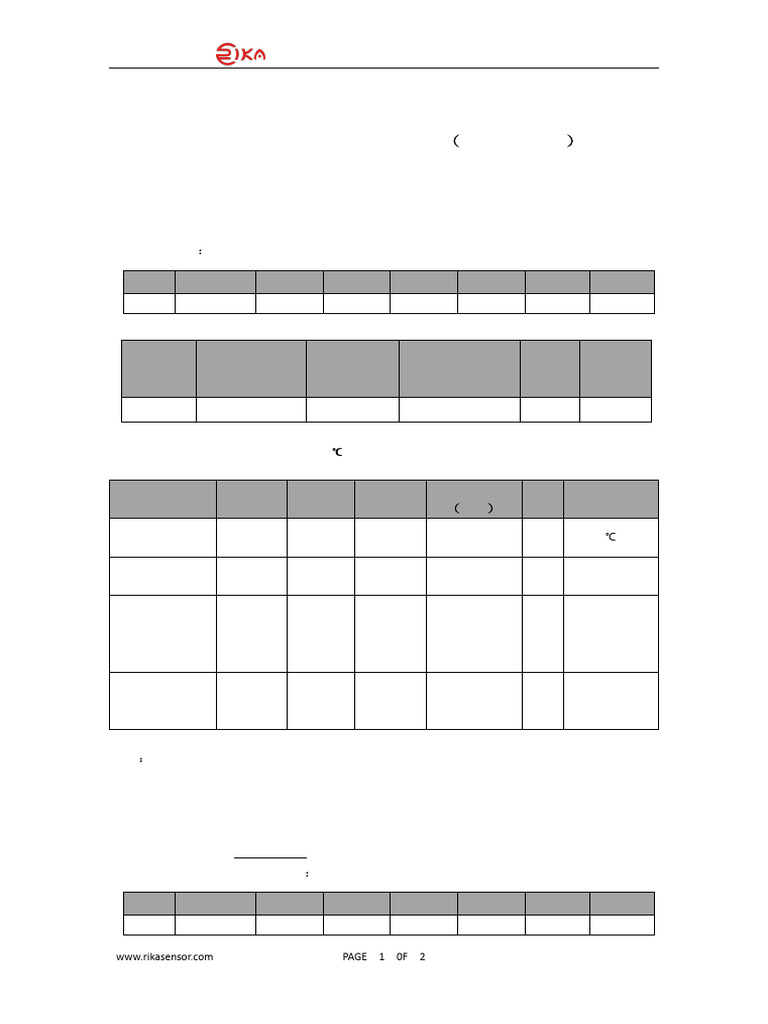 RK220-01 Paste Type Temperature Sensor Communication Protocol V2.0 ...
