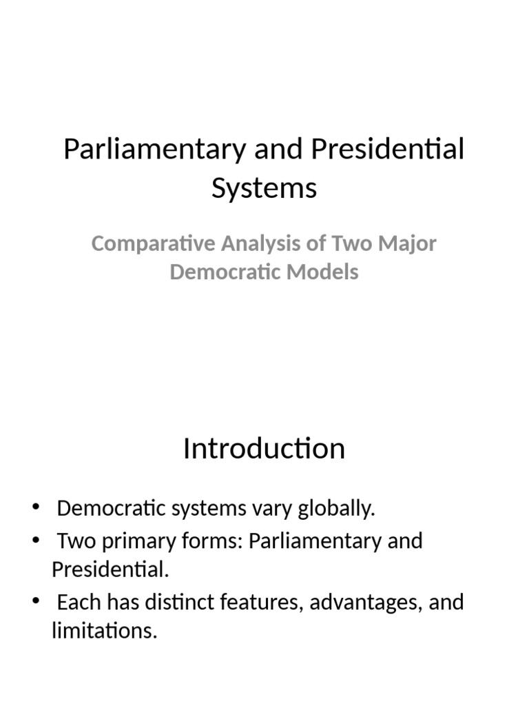 10 Parliamentary Vs Presidential System 08052025 011145am | PDF ...