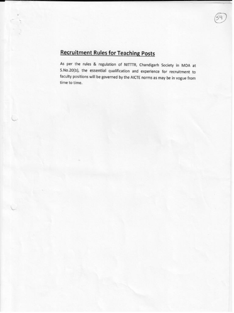 Recruitment Rules Faculty | PDF