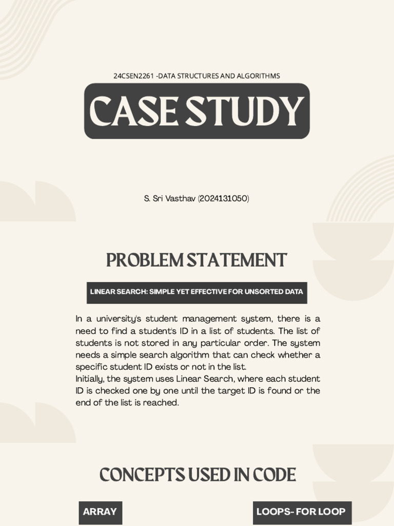 Case Study Dsa | PDF