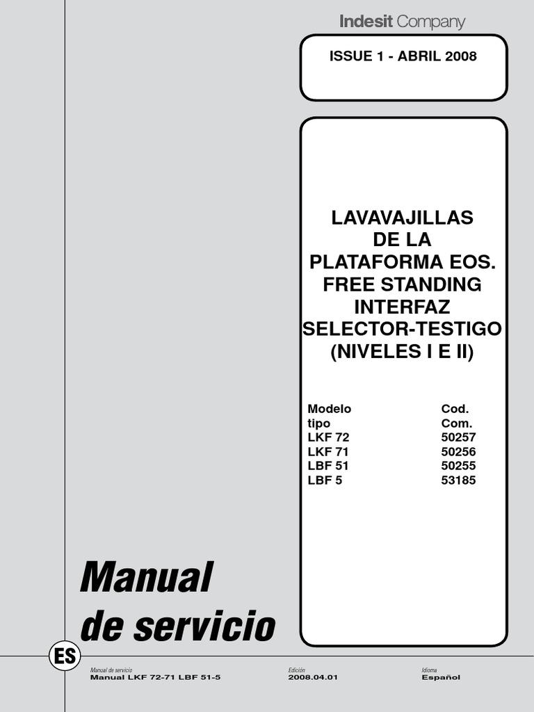 LKF 71 Manual de Service sm33095 | PDF | Lavavajillas | Agua