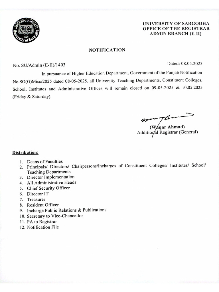 University Closure | PDF