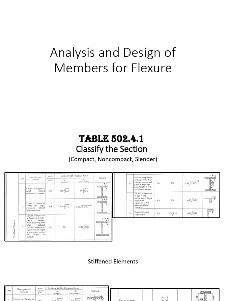 Analysis and Design of Members For Flexure | PDF | Buckling | Bending