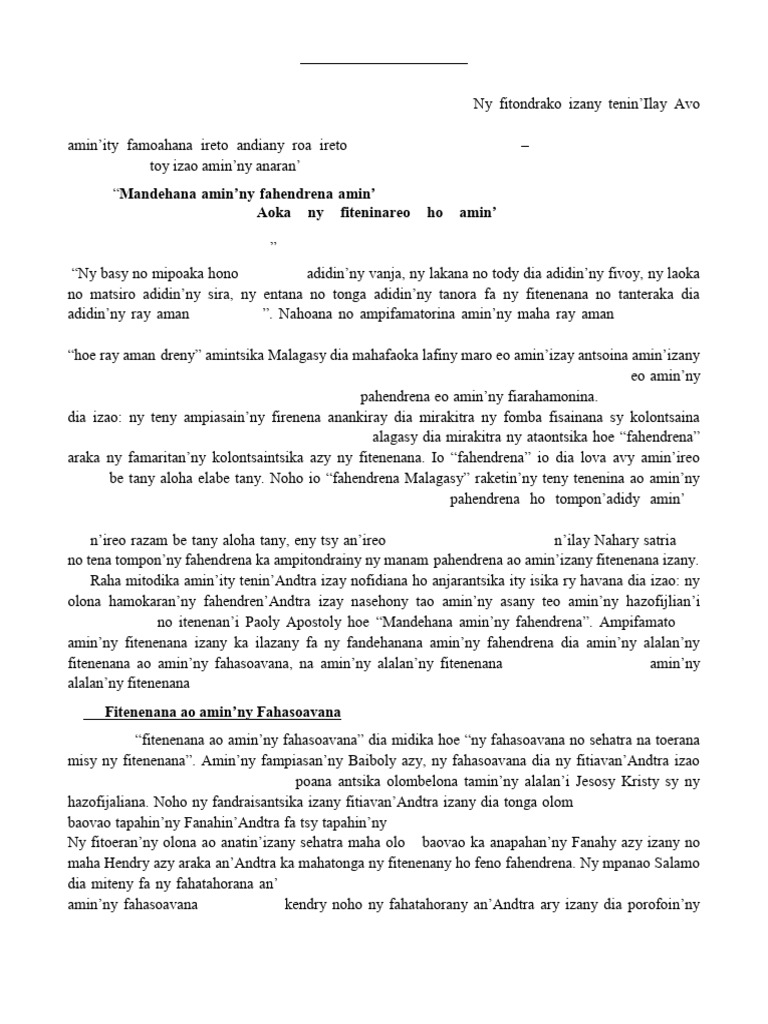 Teny Mamy Sira | PDF