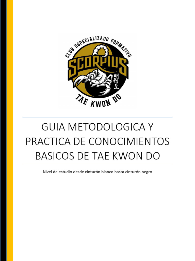 Guia Metodologica y Practica de Conocimientos Basicos de Tae Kwon Do | PDF | Taekwondo ...
