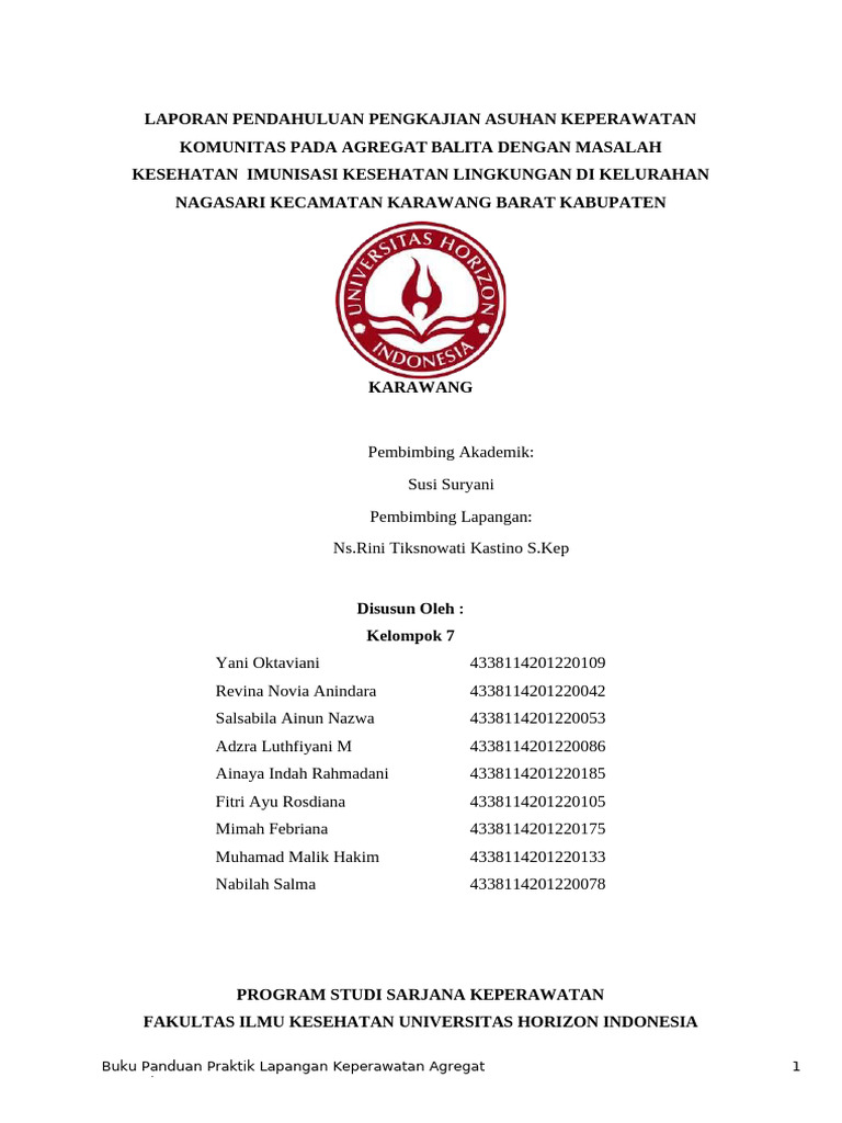 Laporan Askep Agregat Komunitas Final | PDF