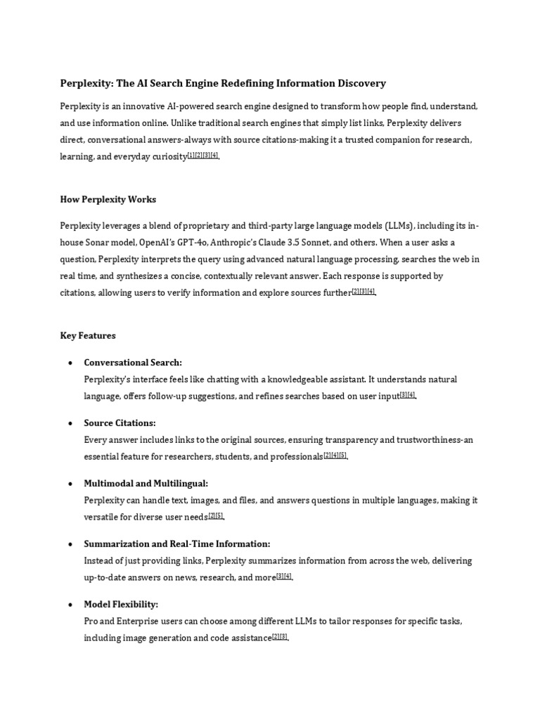 Perplexity: AI Search Engine Insights | PDF | Artificial Intelligence ...