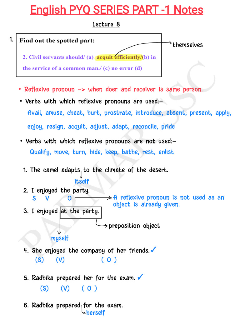DAY 8 - ENGLISH PYQ SERIES | PDF