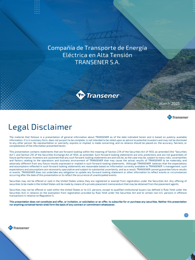 TRANSENER S.A. Overview and Operations | PDF | Electric Power ...