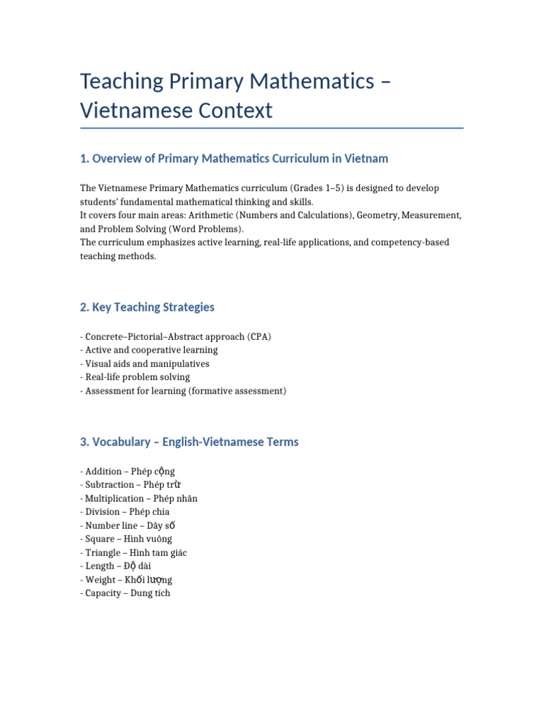 Teaching_Primary_Math_Vietnamese_Context | PDF