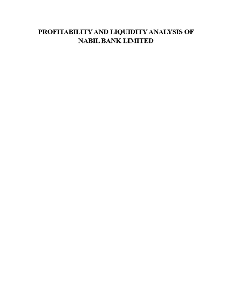 Profitability and Liquidity Analysis of Nabil Bank Ltd. | PDF | Banks ...