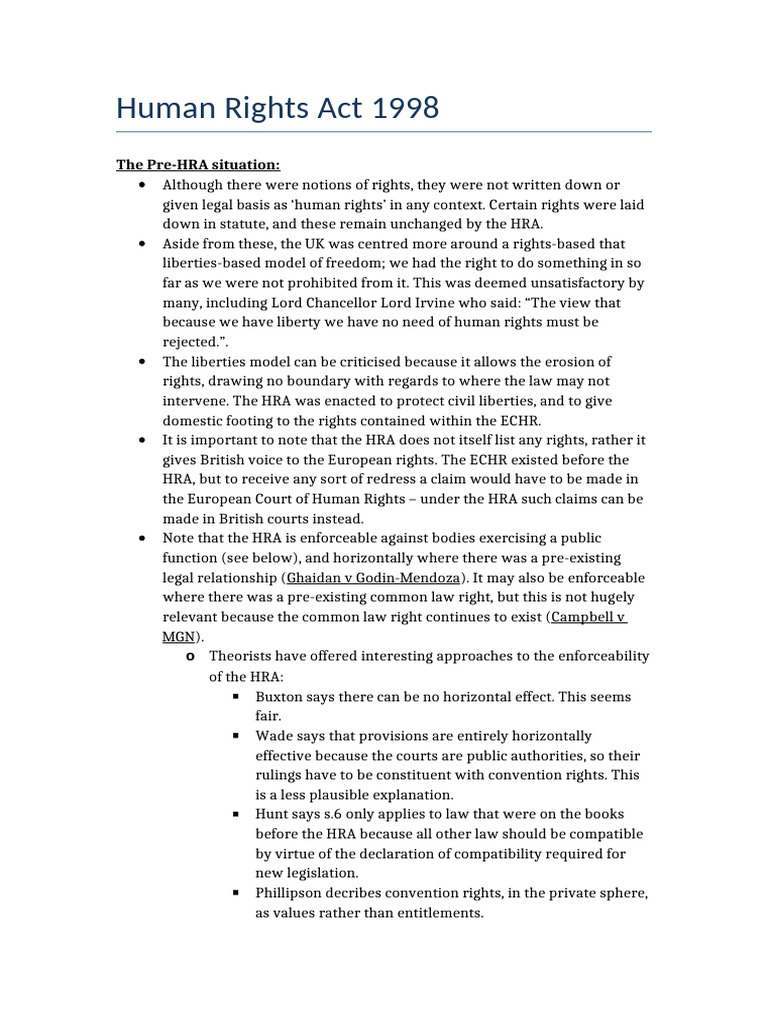 Human Rights Act 1998 2012 | PDF | Parliament Of The United Kingdom ...